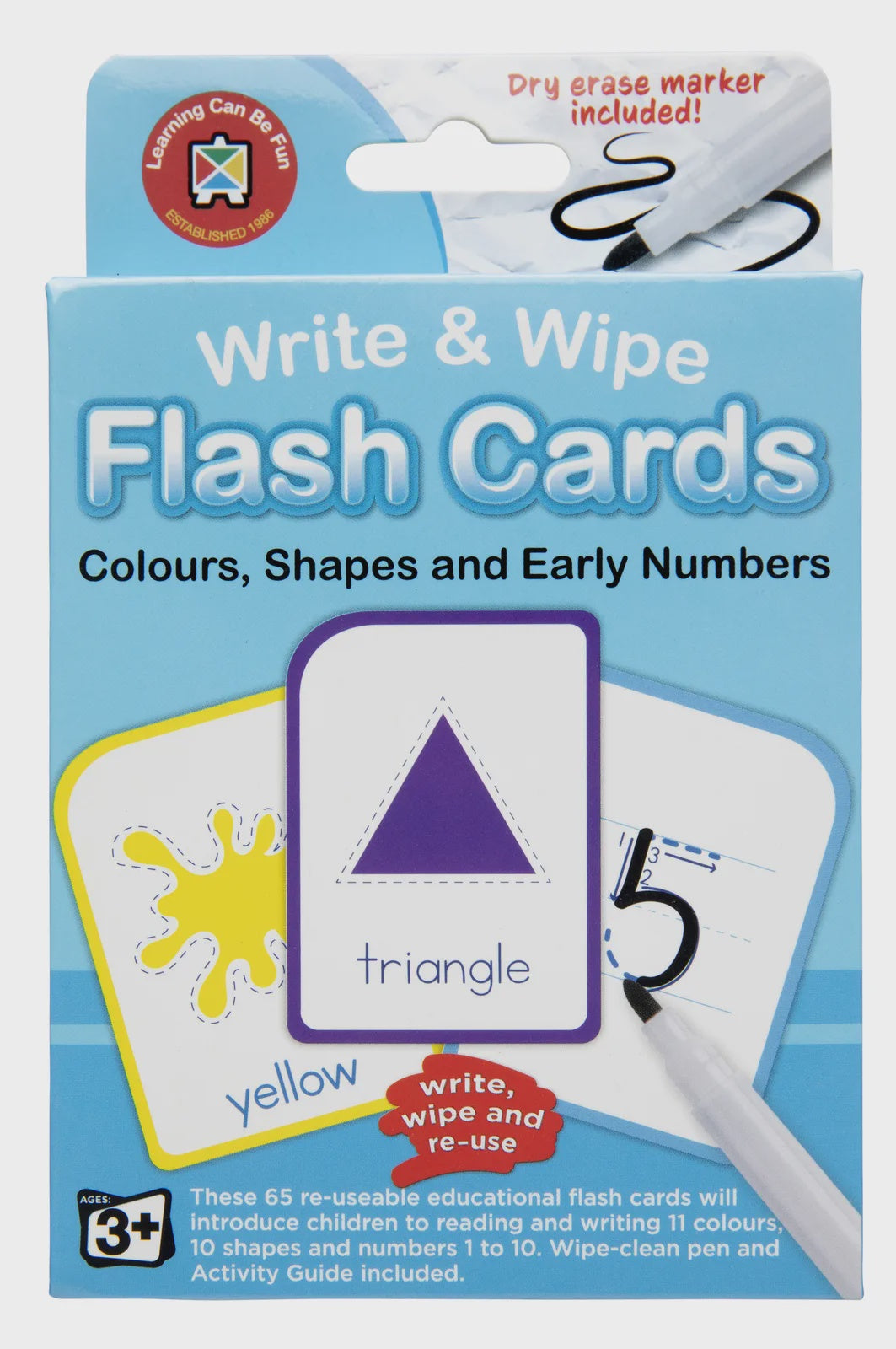 LCBF: Write & Wipe Flashcards - Colour Shape Number with Marker
