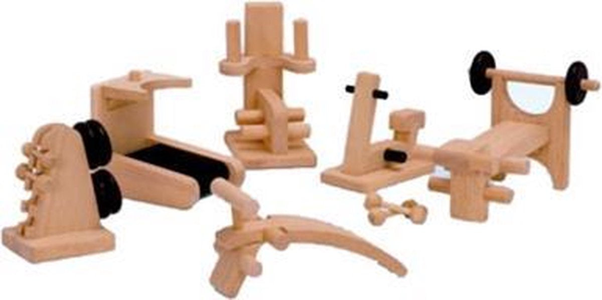 Dollhouse Fitness Room Scale 1:13 Wooden Toy (Fitness Queen)