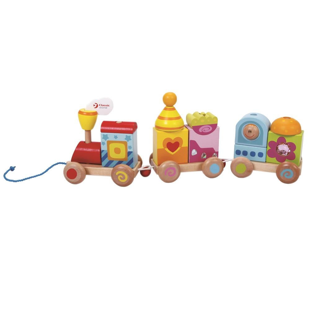 Classic World Stacking Block Train Pull Toy