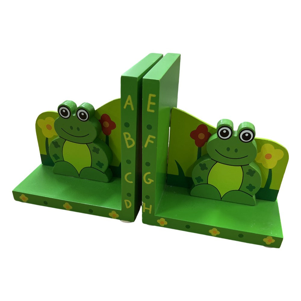Wooden Frog Bookends