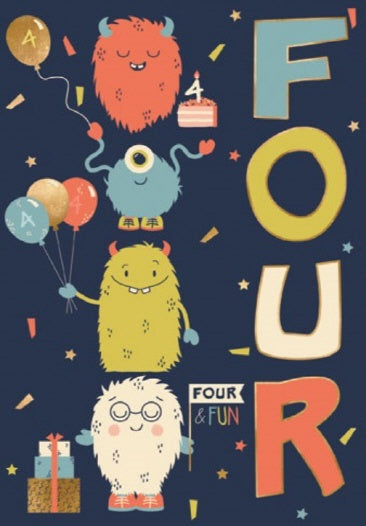 Four Deluxe Birthday Card