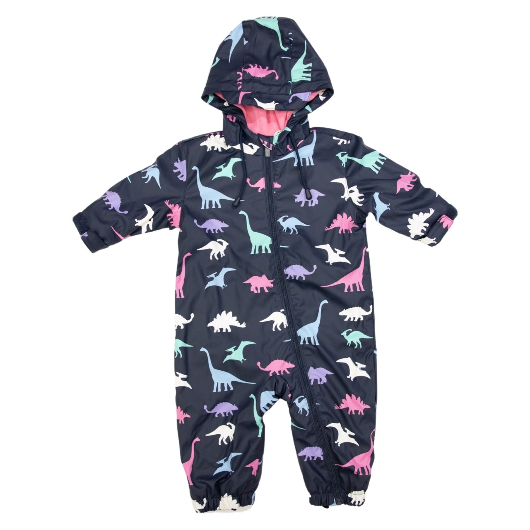 Korango | Girls Dino Colour Change Rain Suit-Navy